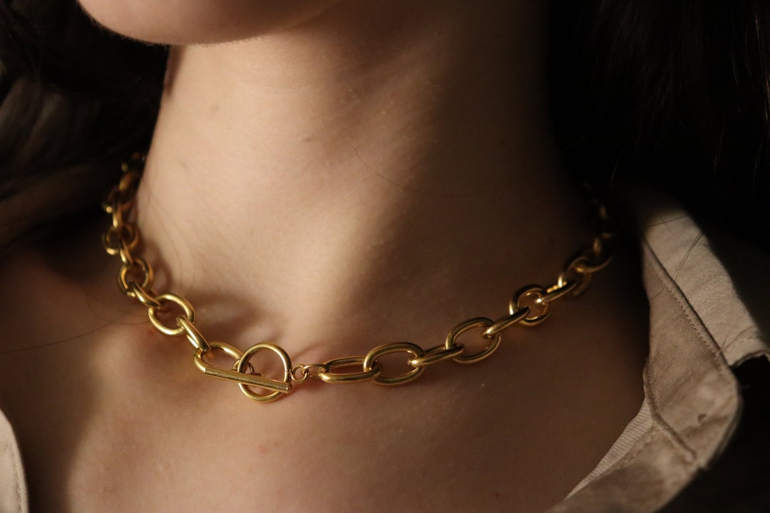 Gold Filled Non Tarnish Toggle Clasp Chain Necklace ,chunky Bracelet ...
