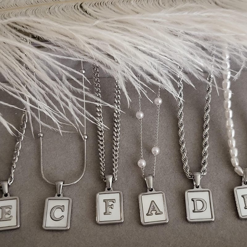Initial Necklace - Etsy