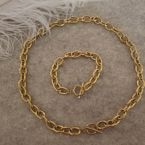 Gold Filled Non Tarnish Toggle Clasp Chain Necklace ,chunky Bracelet ...