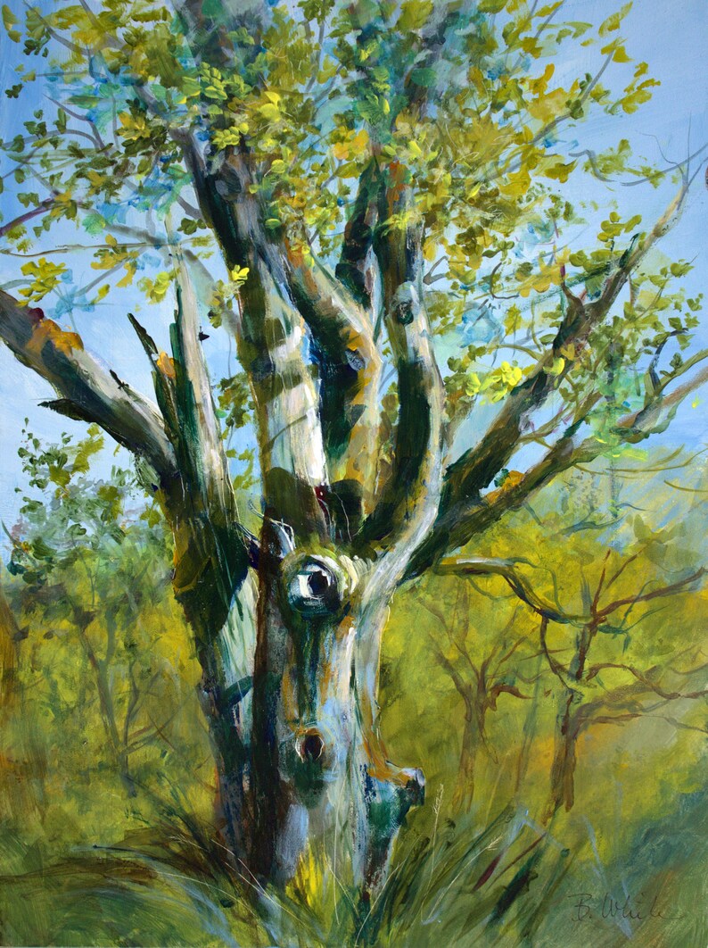 Old Oak Tree Original Acrylic Painting 16x12 201215 | Etsy