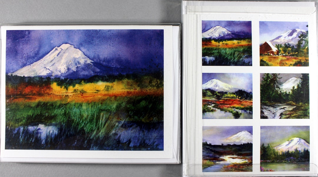 Mt Adams Assorted Blank Note Cards From Bonnie White Watercolor ...