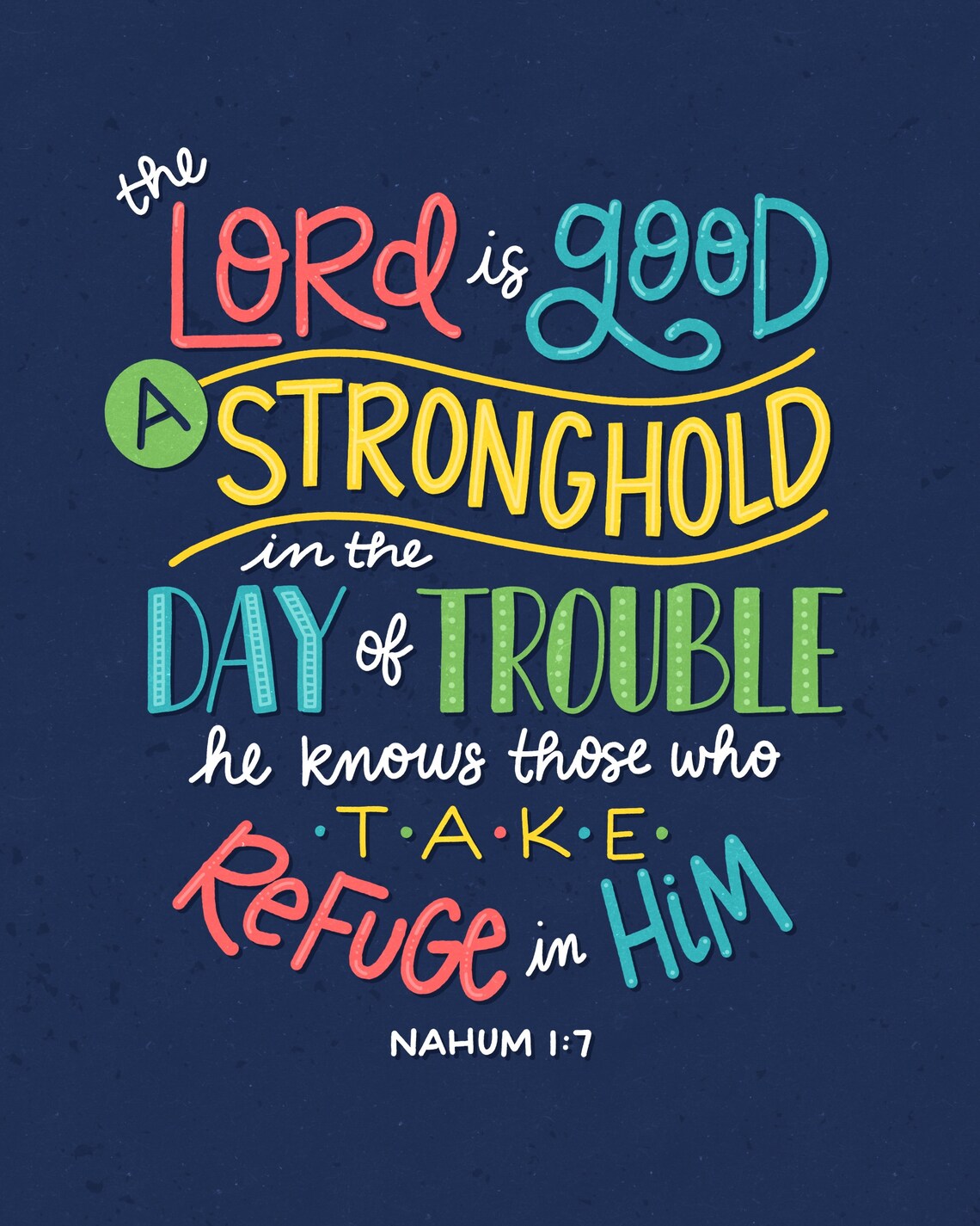 The Lord is Good Nahum 1:7 Lord is a Stronghold Take - Etsy