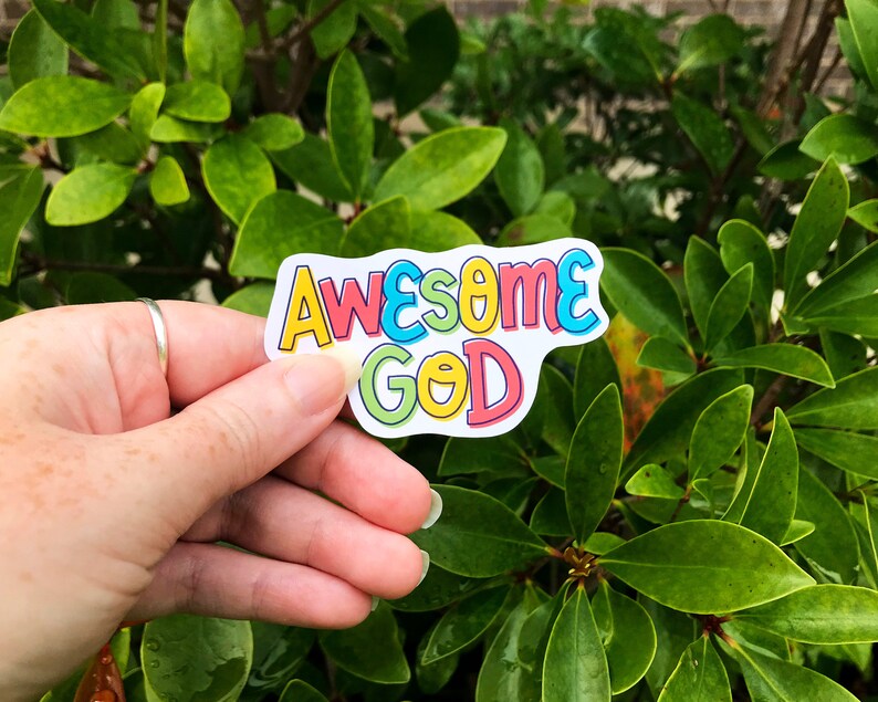 Awesome God Bible Verse Sticker for Laptop or Notebook - Etsy