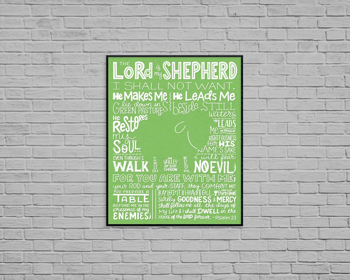 Psalm 23 the Lord is My Shepherd Bible Verse Print - Etsy