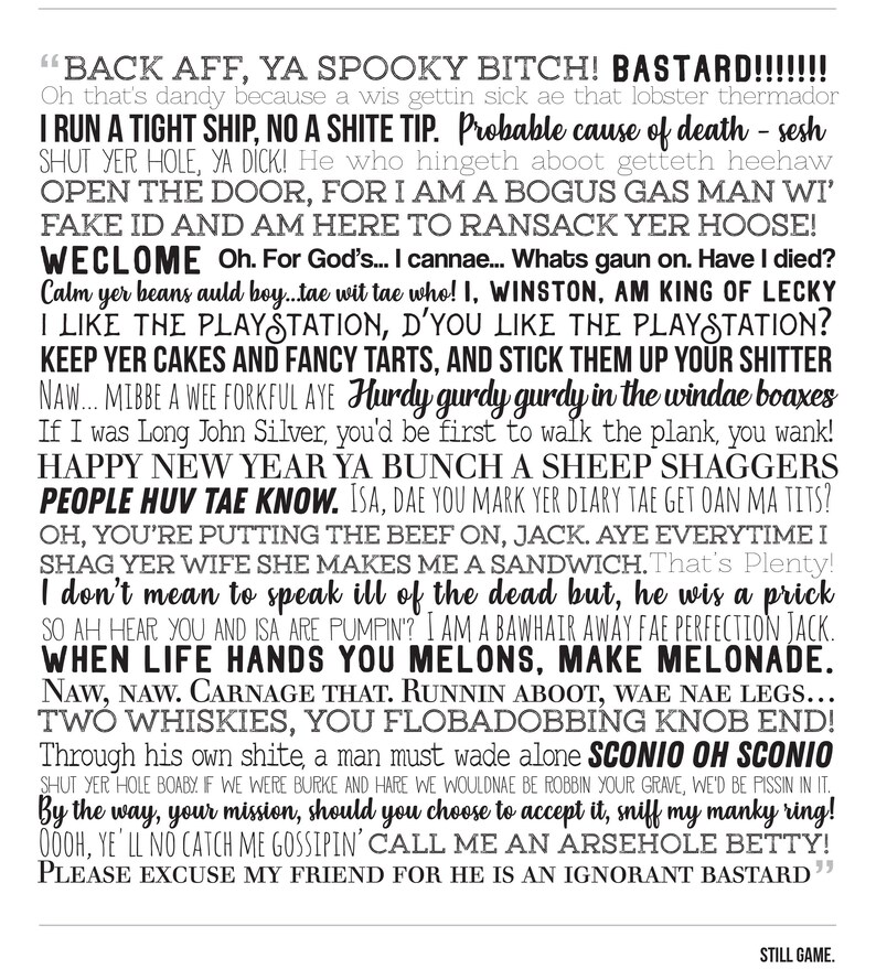 Still Game Quote Print A4 8x10 Art Print Poster Room | Etsy