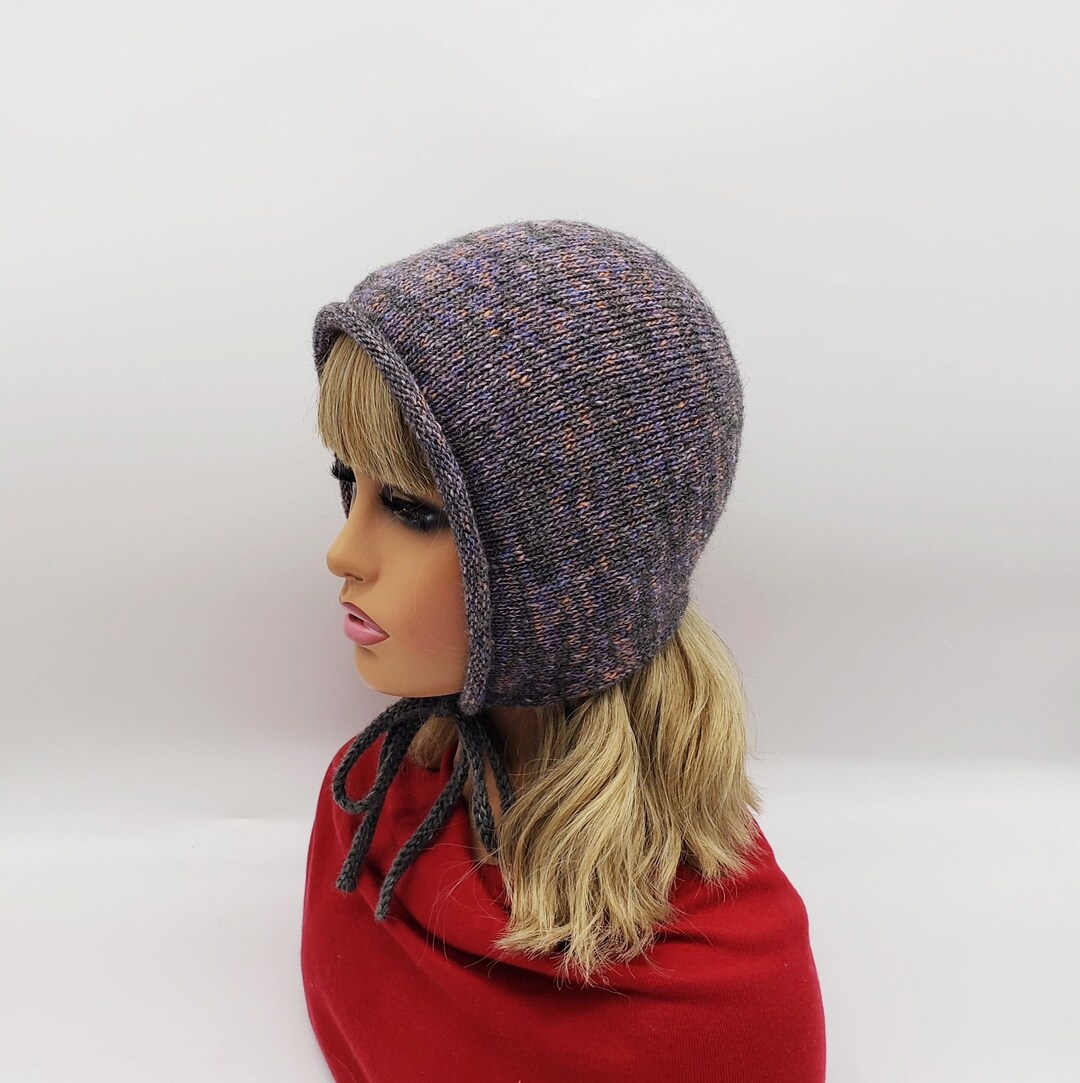 Merino Wool, Alpaca, Bonnet With Ties. Lightweight Fine Knit Wool ...