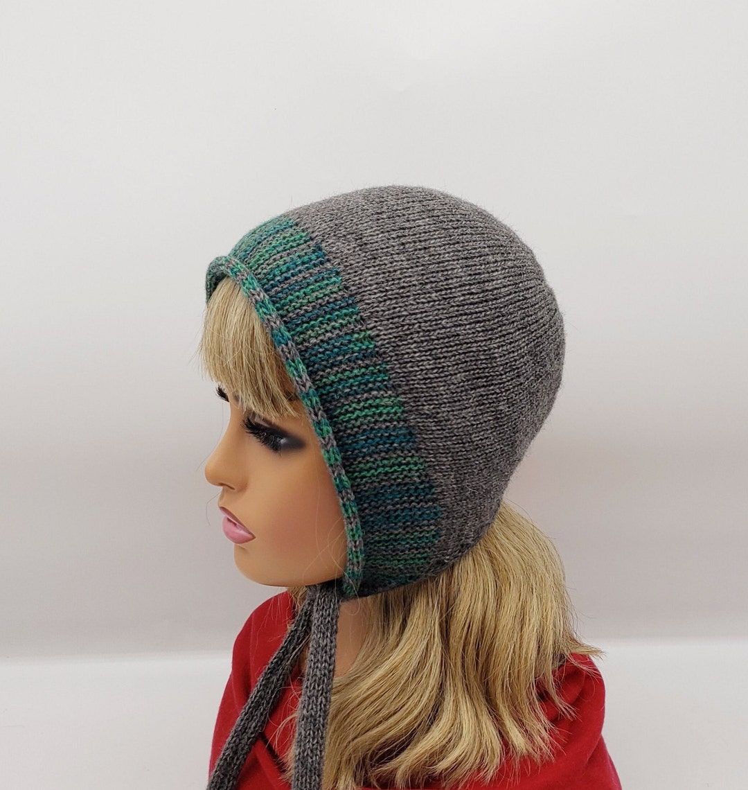 Alpaca, Merino Wool Bonnet With Ties. Lightweight Fine Knit Wool Bonnet ...