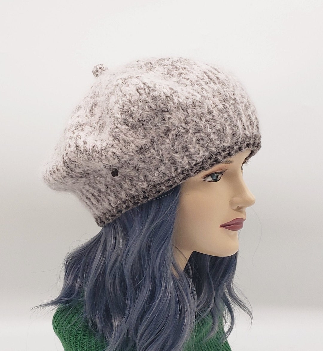 Winter Alpaca Beret. Slouch Beret. Deep Beret. Hand Knit Wool - Etsy