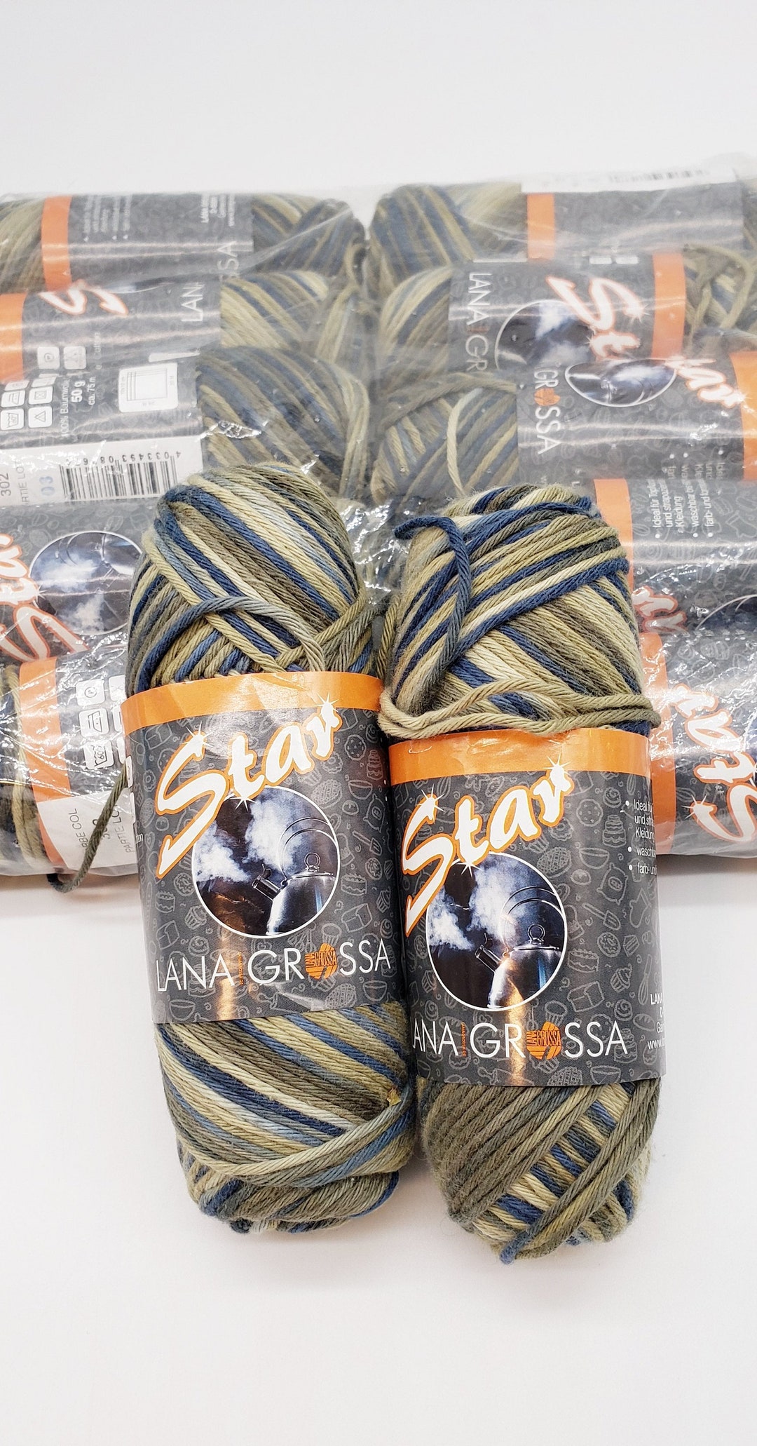 12 Skeins Lana Grossa Star Yarn: 100% Cotton Multicolored Yarn - Etsy