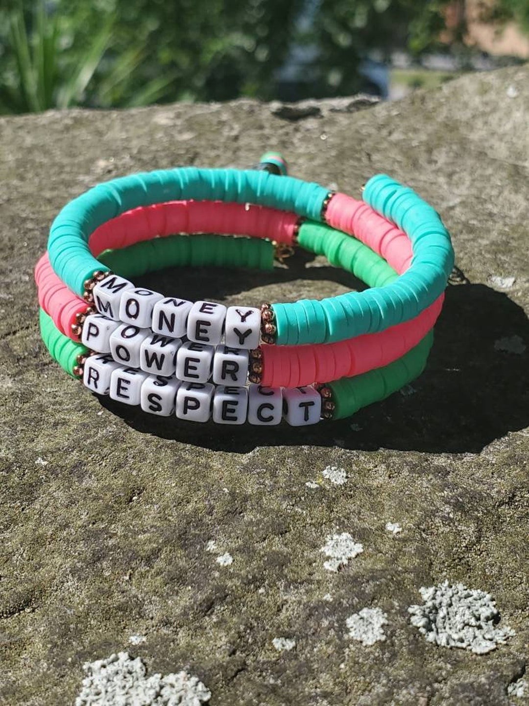 Money Power Respect Heishi Clay Bead Bracelet - Etsy
