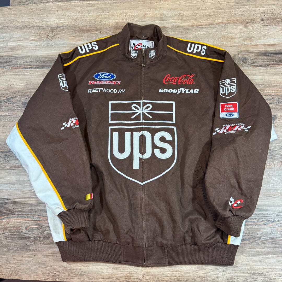 90s Y2K Vintage NASCAR DALE JARRETT Robert Yates Racing Bomber Jacket ...