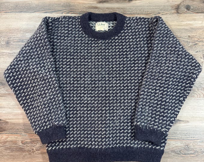 Vintage LL Bean Norwegian Birdseye Wool Sweater: New England Preppy ...