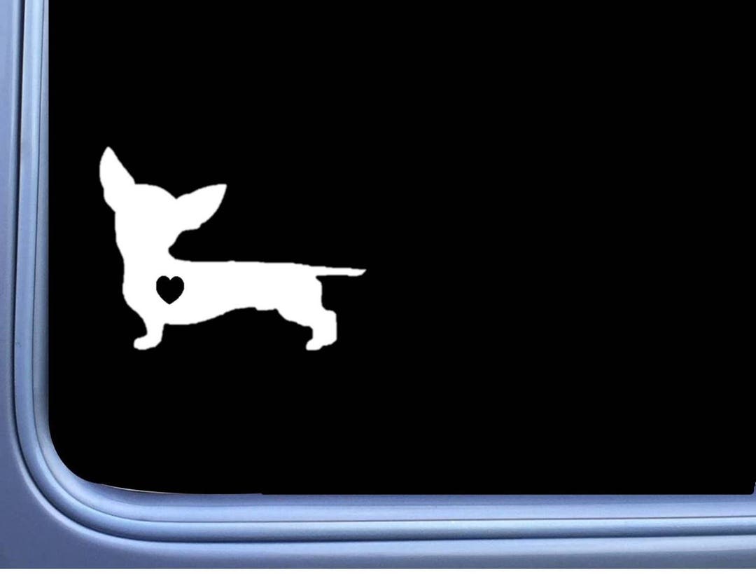 Chiweenie Lil Heart J806 6 Inch Sticker Dachshund Chihuahua Dog Window ...