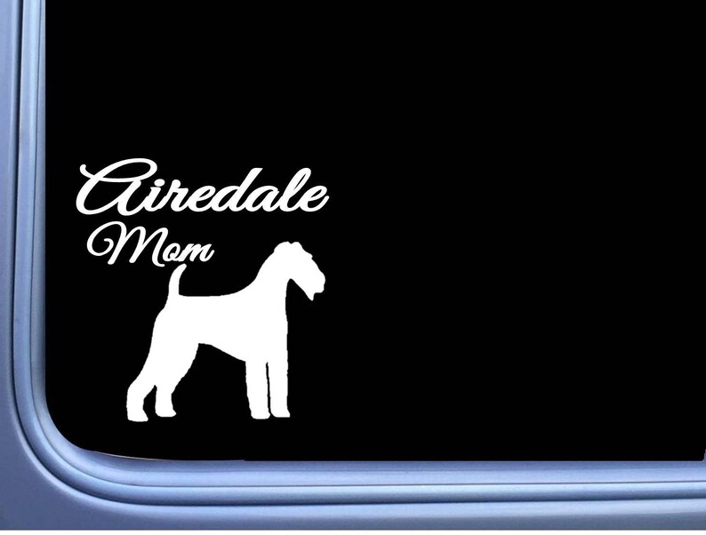 Airedale Mom J848 6" Wide Sticker Window Decal Dog - Etsy