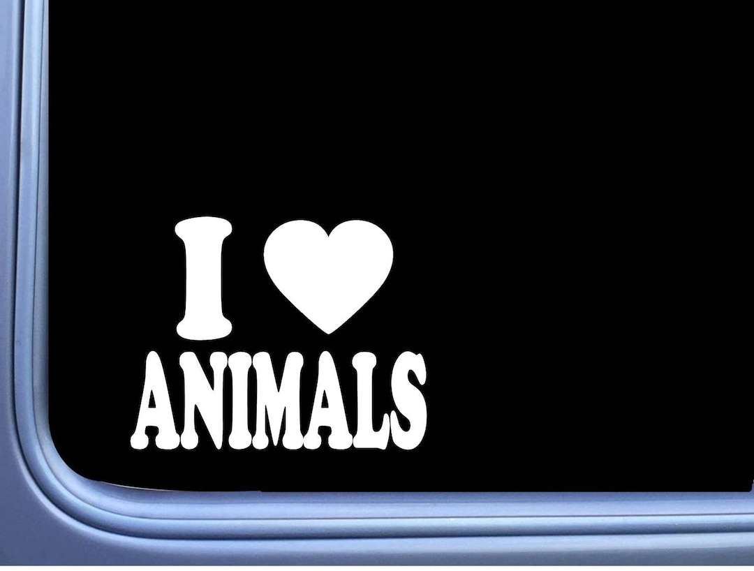 I Love Animals L807 8 Inch Sticker Rescue Dog Cat Bird Lover Window ...