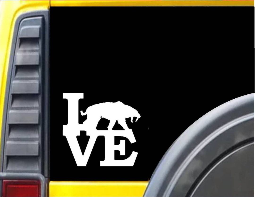 Saber Tooth Tiger Love Window Decal Sticker *H947* - Etsy