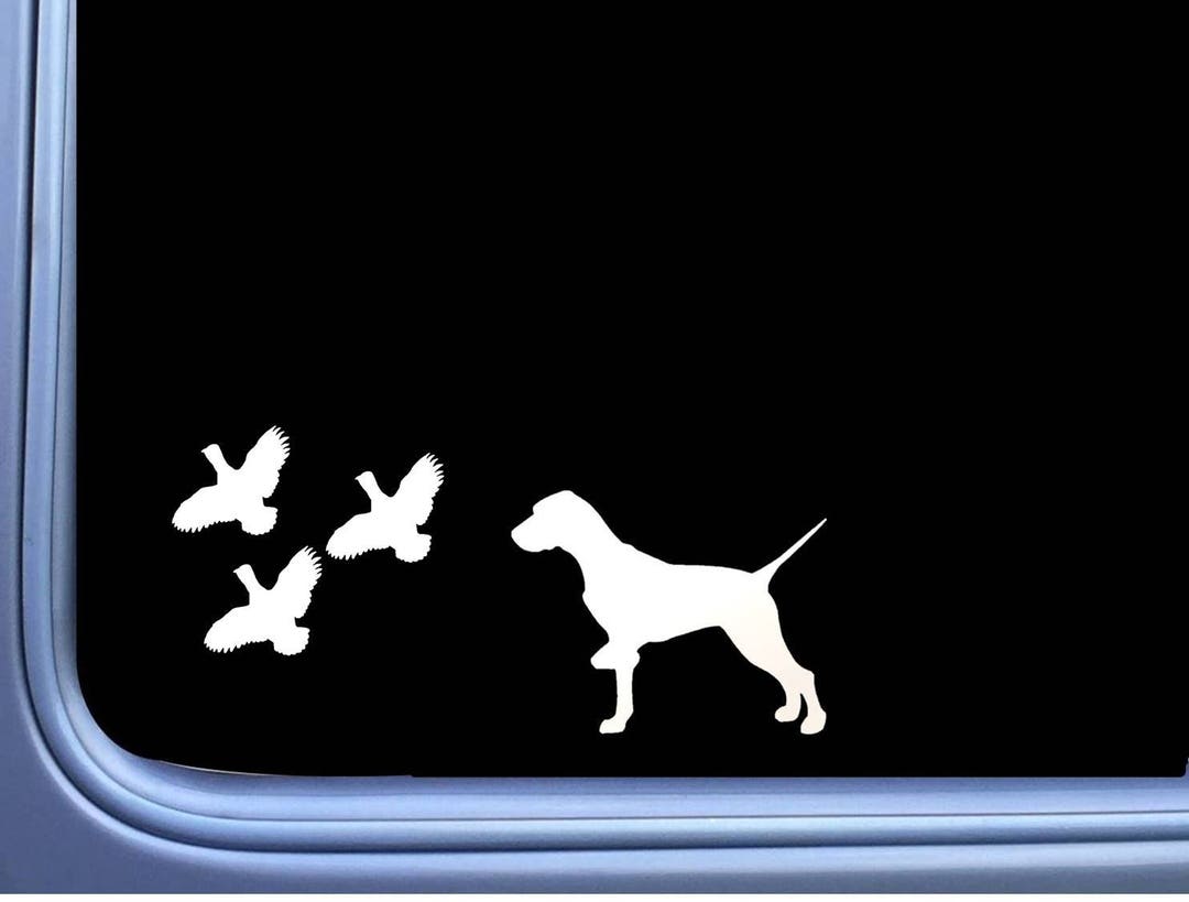 English Pointer 3 Quail L449 Dog Window Decal - Etsy