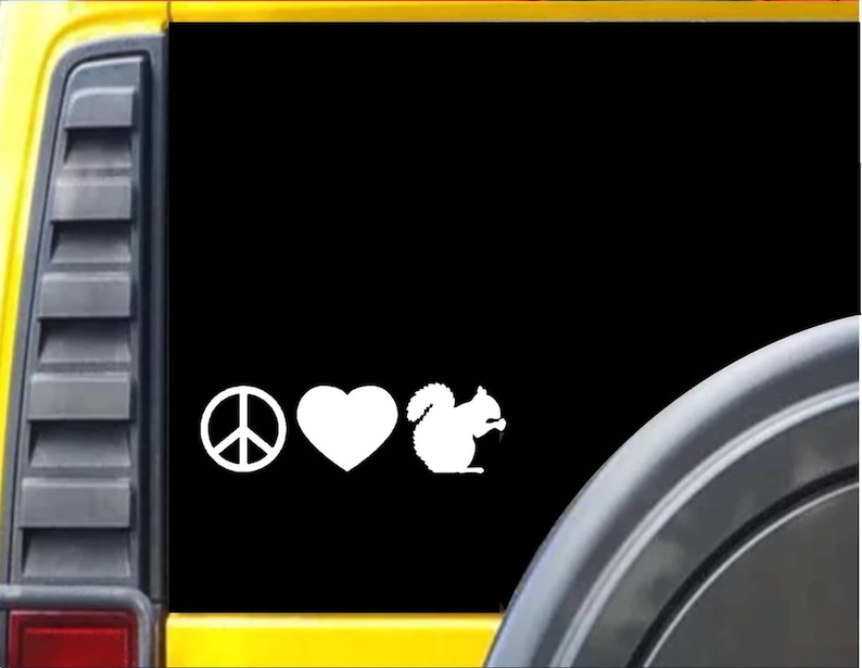 Squirrel Peace Love Window Decal Sticker *H133* - Etsy