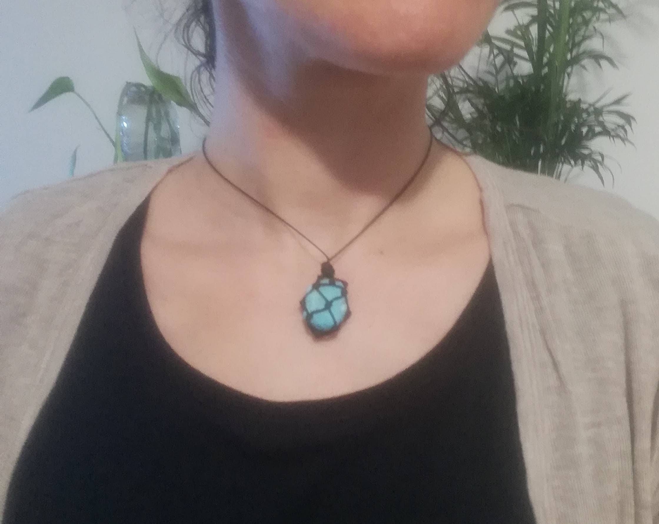 Collier turquoise brut collier en cristal naturel | Etsy
