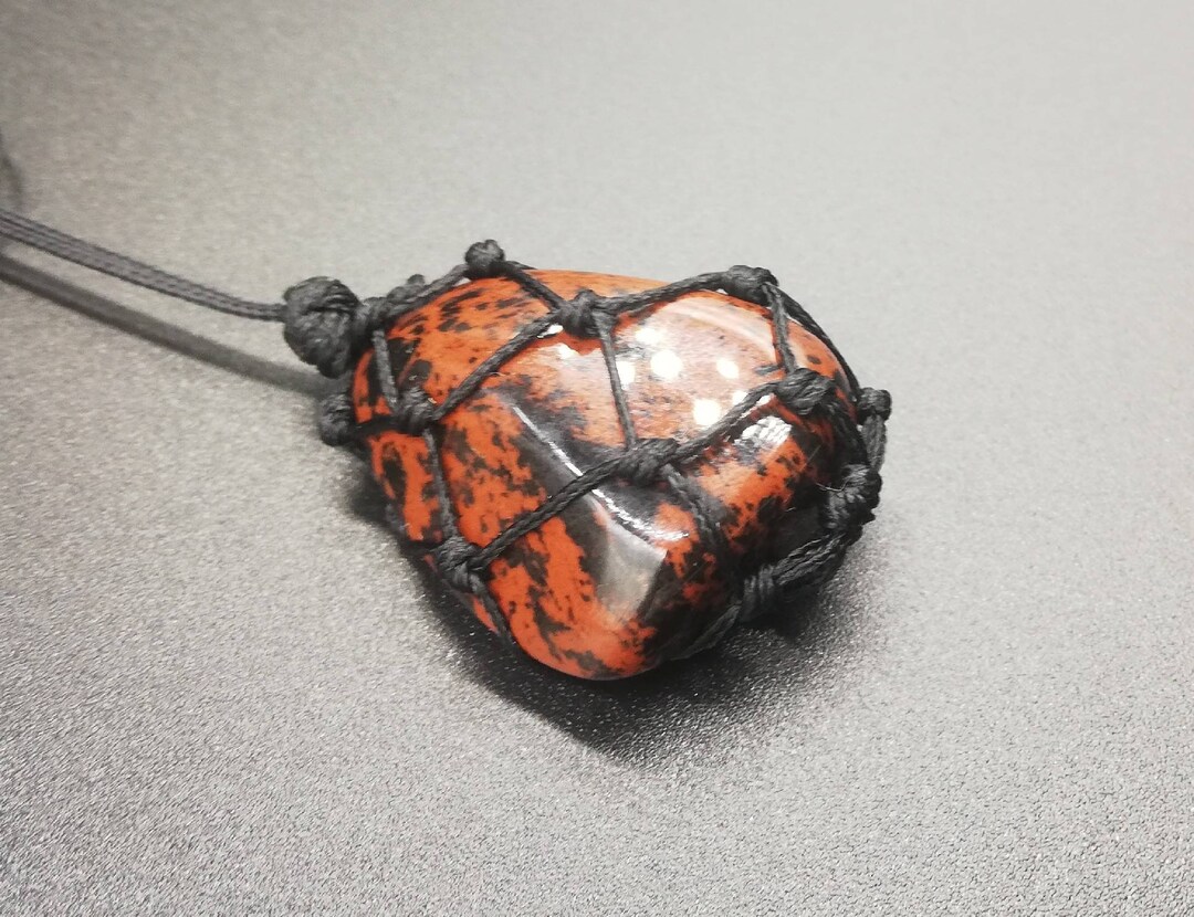 Mahogany Jasper Necklace Raw Natural Gemstone Pendant Crystal Healing ...