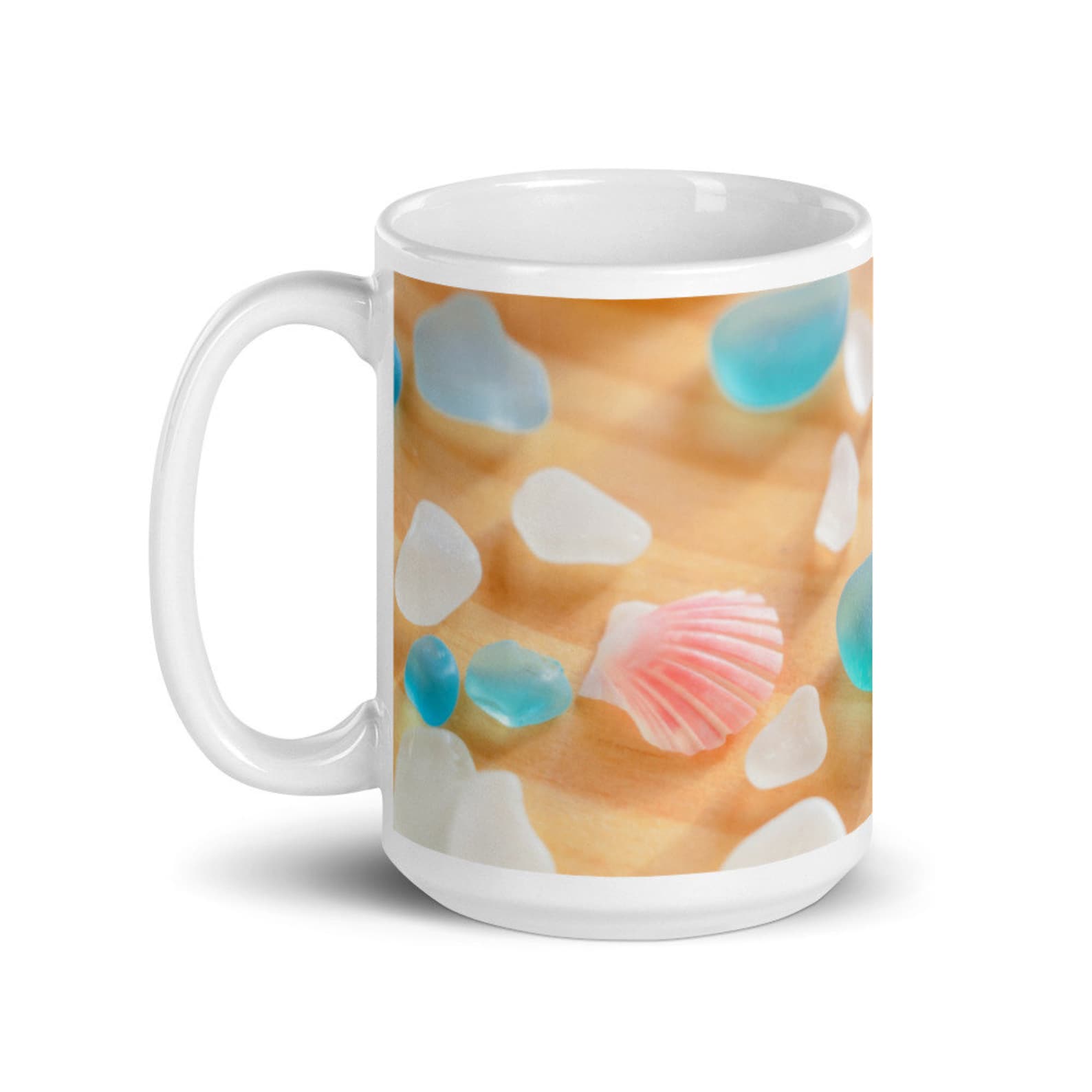 Sea-glass & Shells Mug, Sea Glass Mug, Sea Glass Lover Mug - Etsy UK