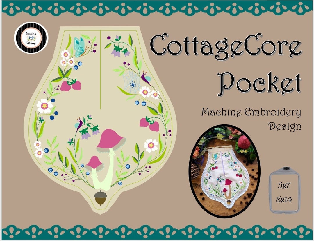 18th Century Cottage Core Machine Embroidery Pattern - Etsy