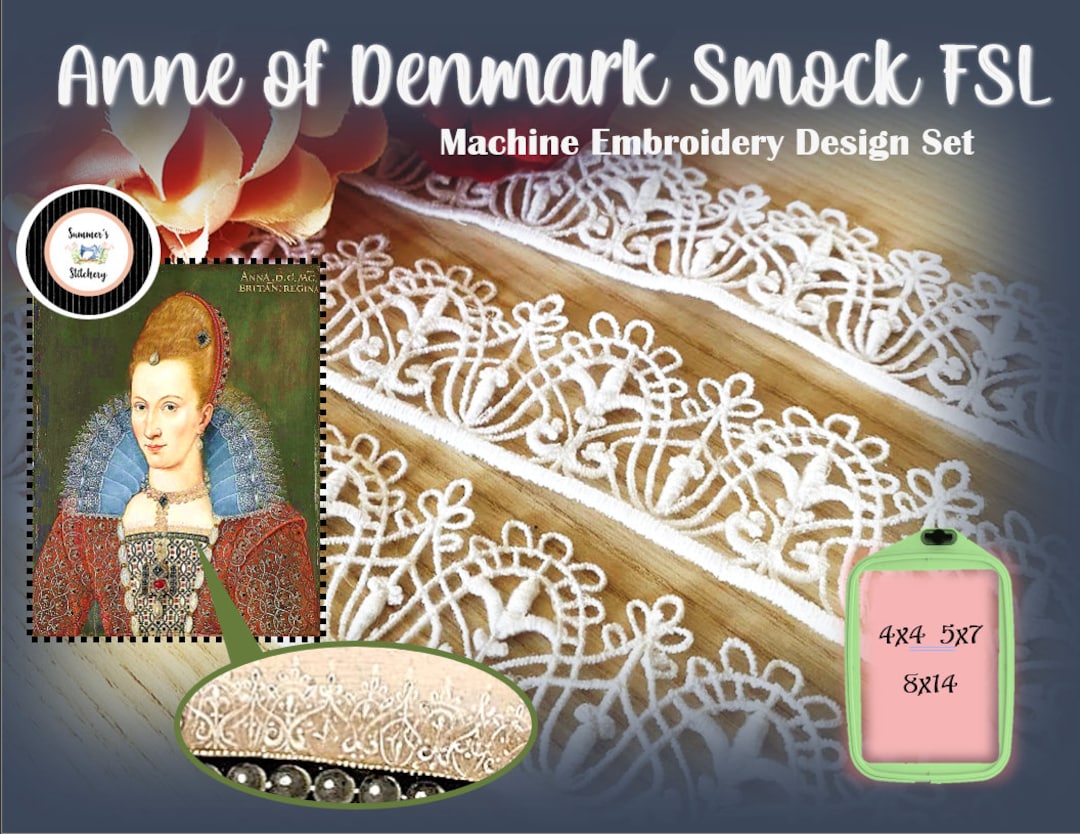 Anne of Denmark Machine Embroidery FSL Elizabethan Smock Lace Files - Etsy