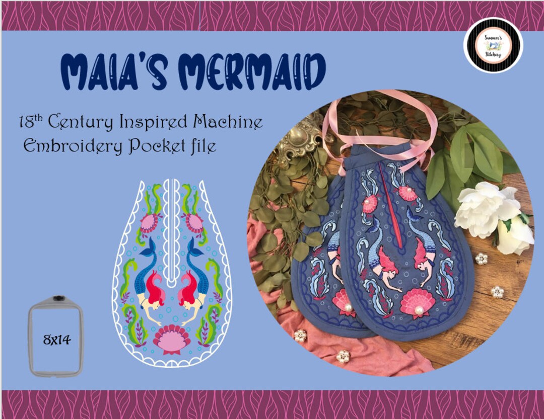 Maia's Mermaid (18th Century Machine Embroidery Pocket Files) - Etsy