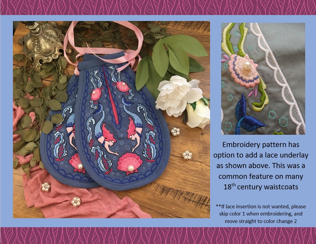 Maia's Mermaid (18th Century Machine Embroidery Pocket Files) - Etsy