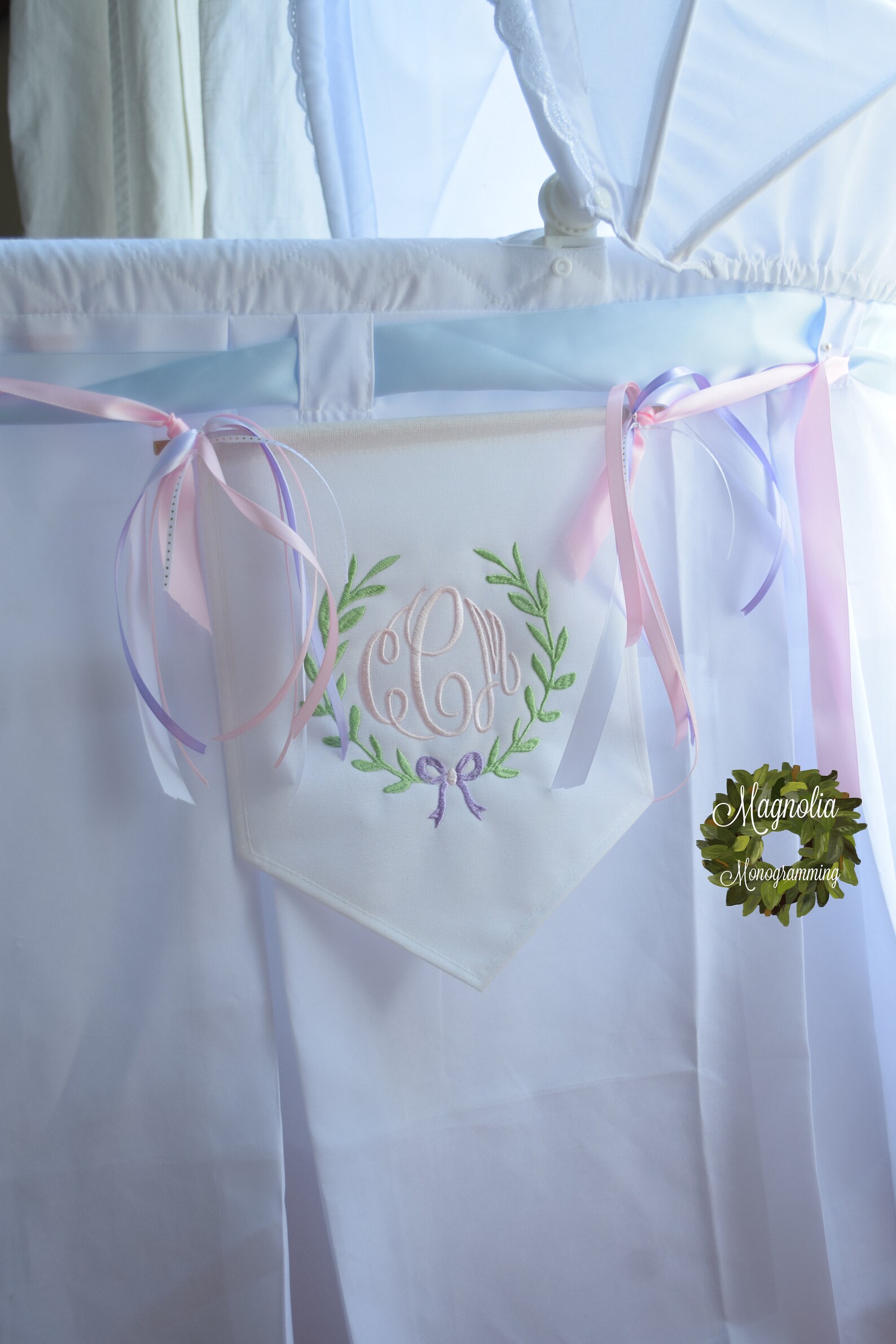 Baby Girls Monogrammed Canvas Banner Girls Monogram Banner - Etsy