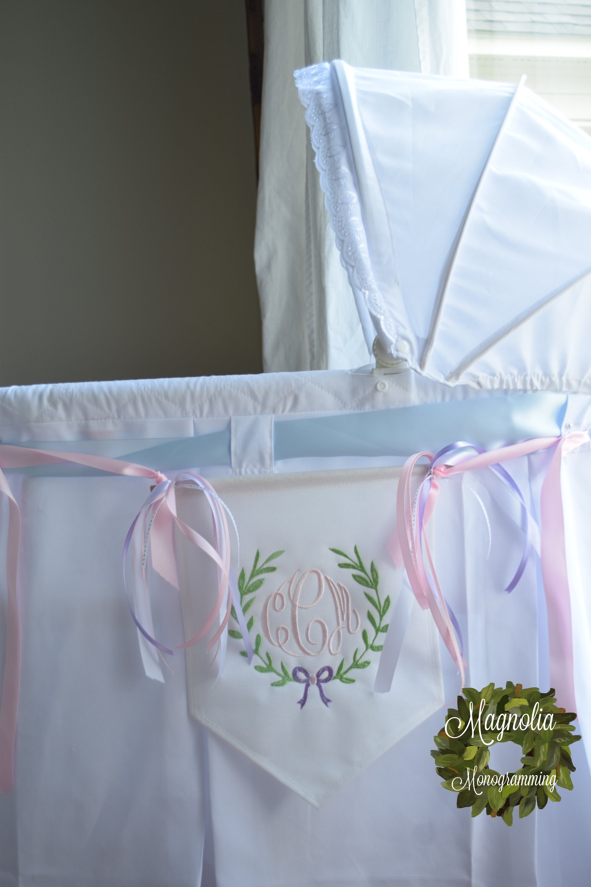 Baby Girls Monogrammed Canvas Banner Girls Monogram Banner - Etsy