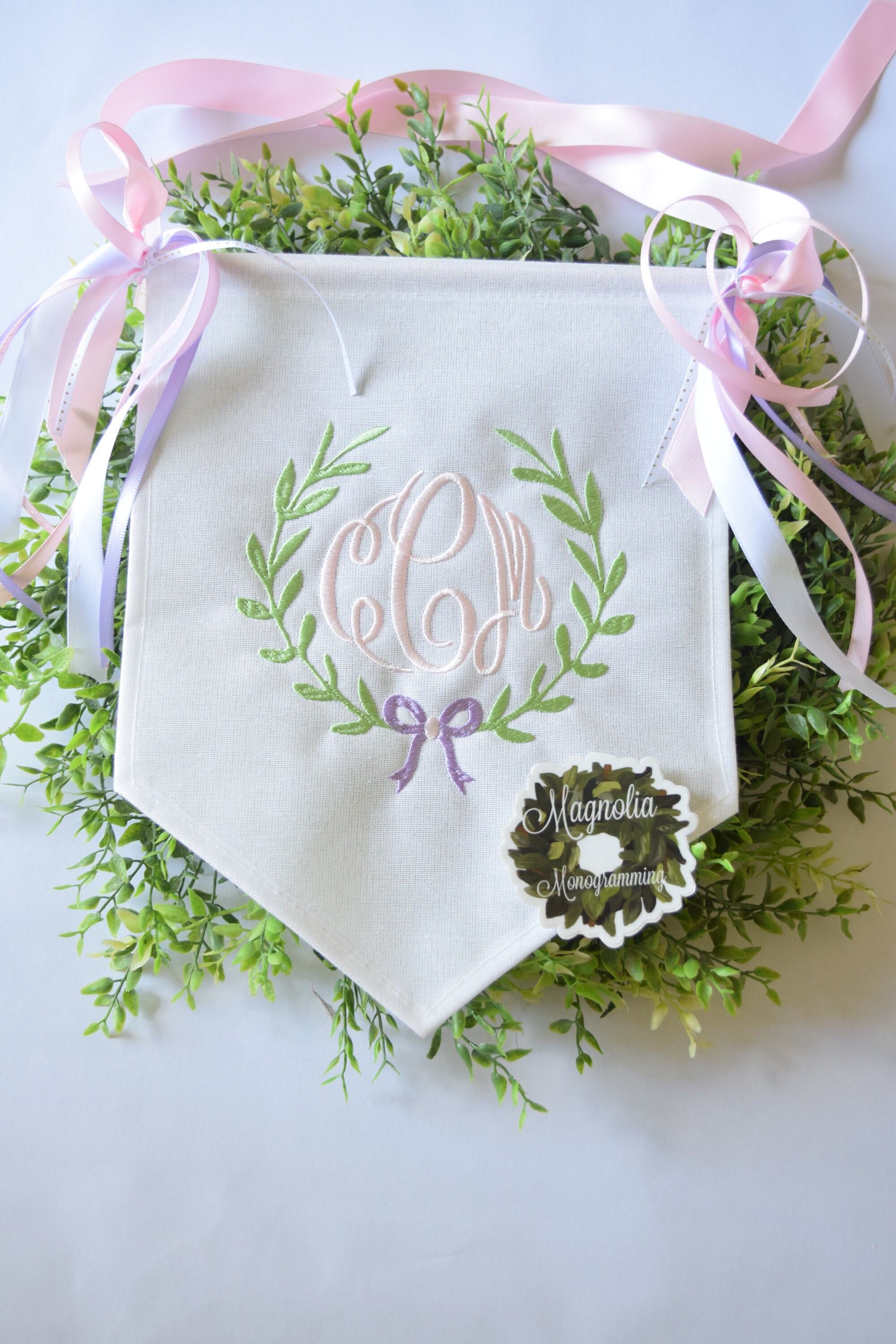 Baby Girls Monogrammed Canvas Banner Girls Monogram Banner - Etsy