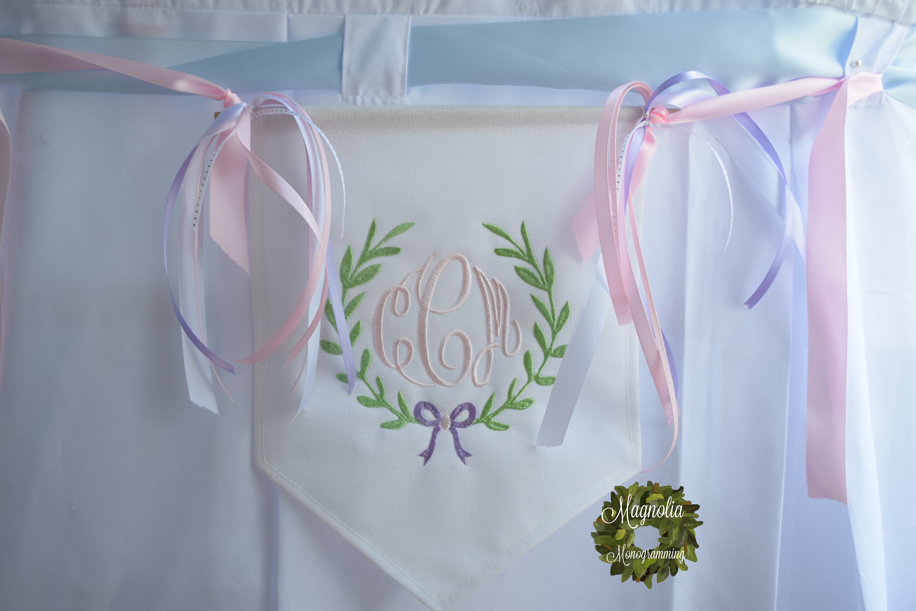 Baby Girls Monogrammed Canvas Banner Girls Monogram Banner - Etsy