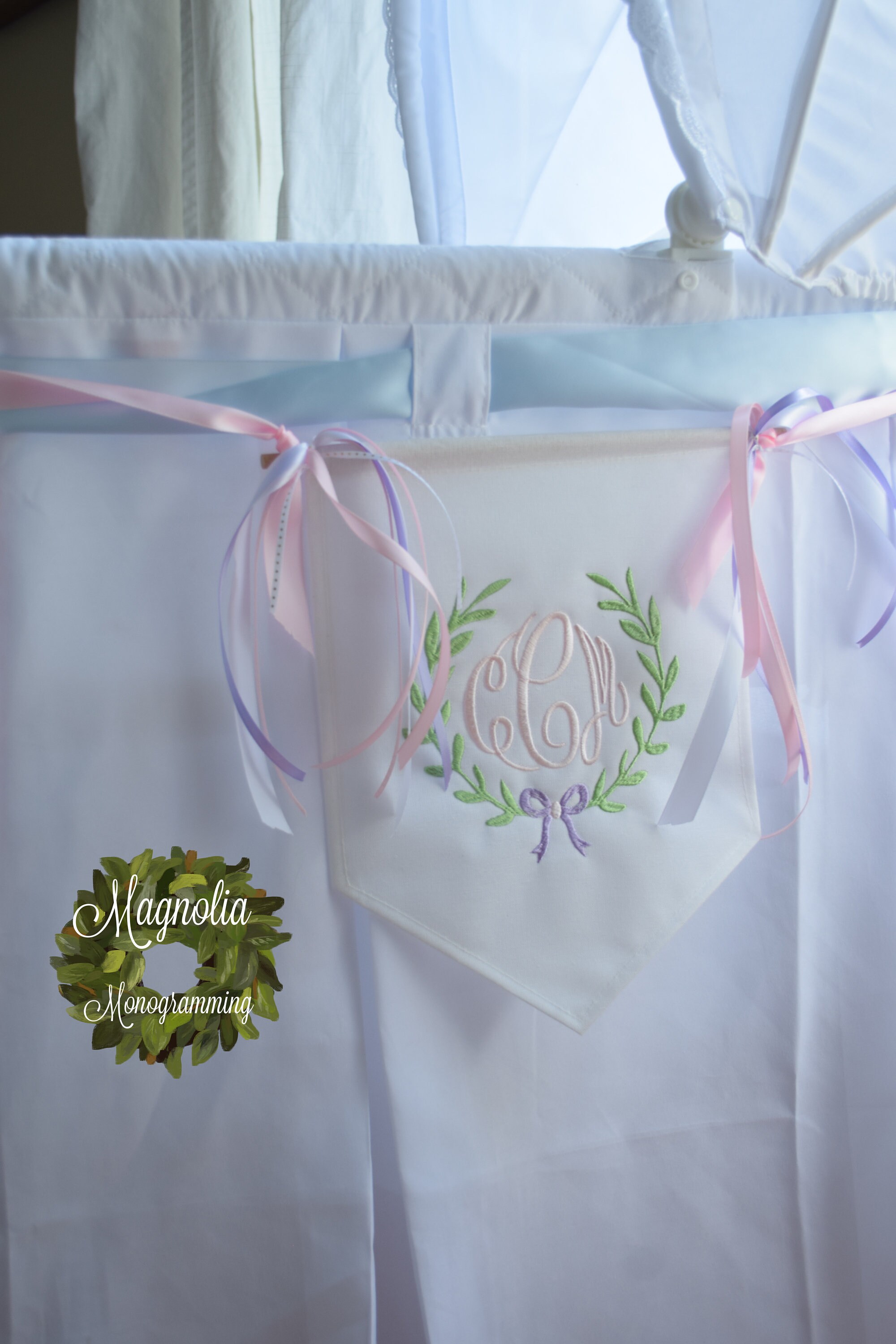 Baby Girls Monogrammed Canvas Banner Girls Monogram Banner - Etsy