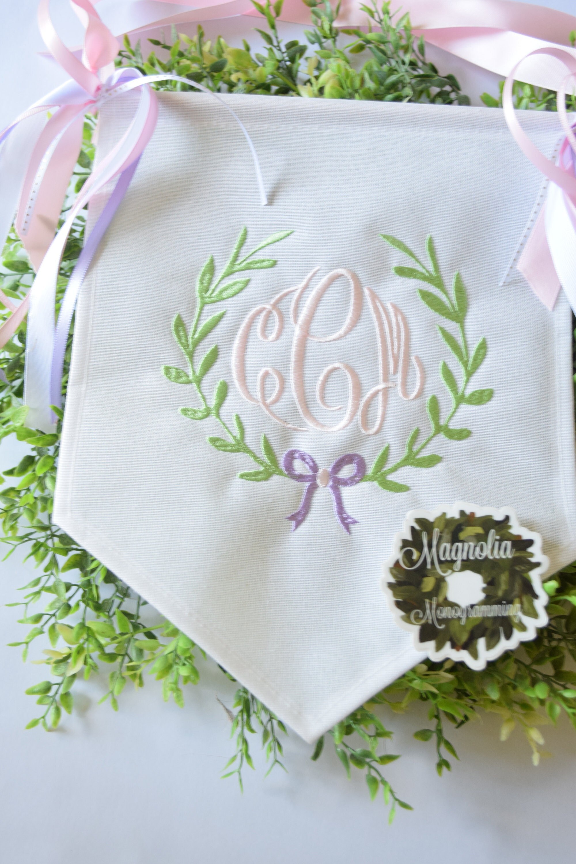 Baby Girls Monogrammed Canvas Banner Girls Monogram Banner - Etsy