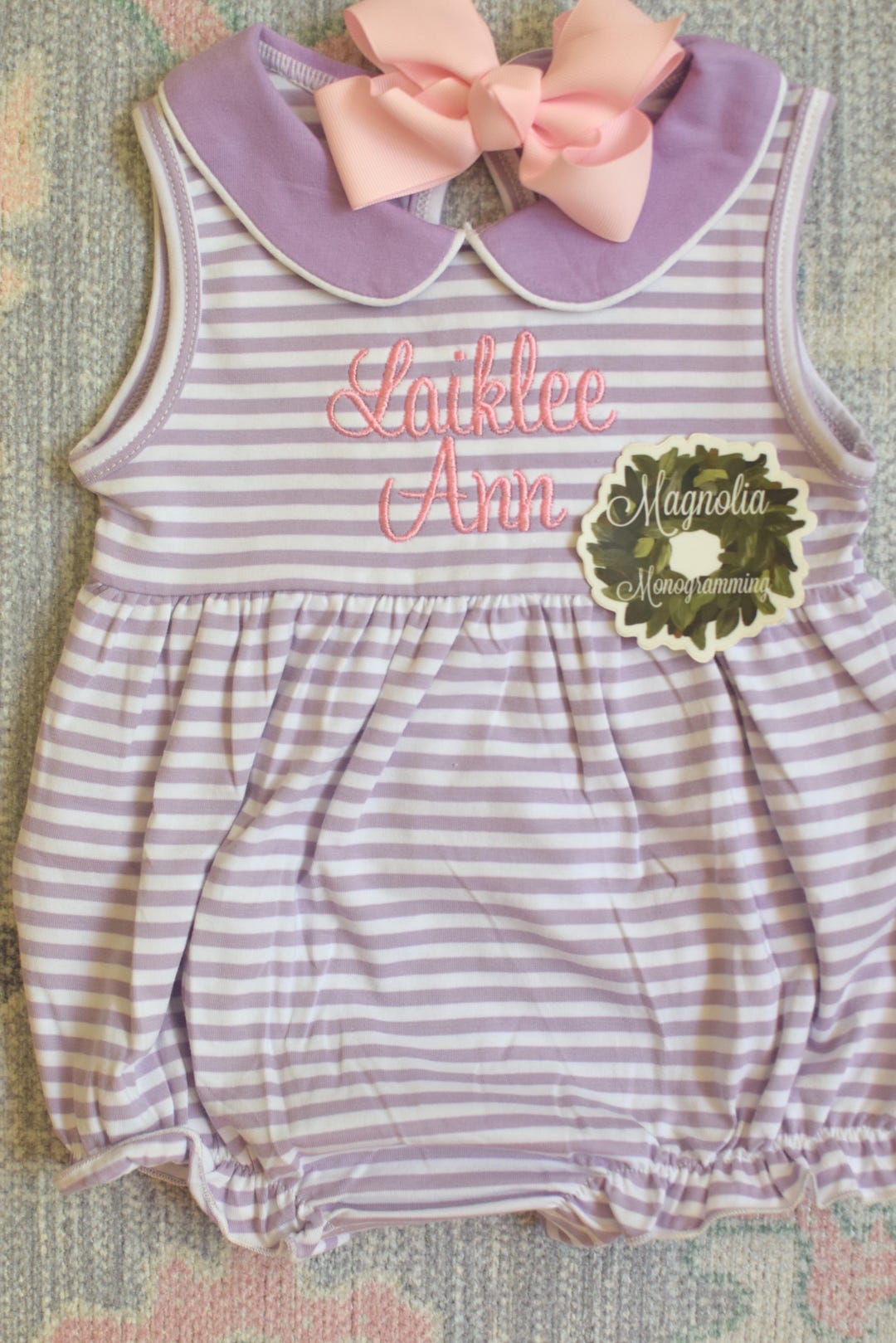 Baby Girl Monogrammed Bubble, Girl Monogram Bubble, Girl Monogram ...