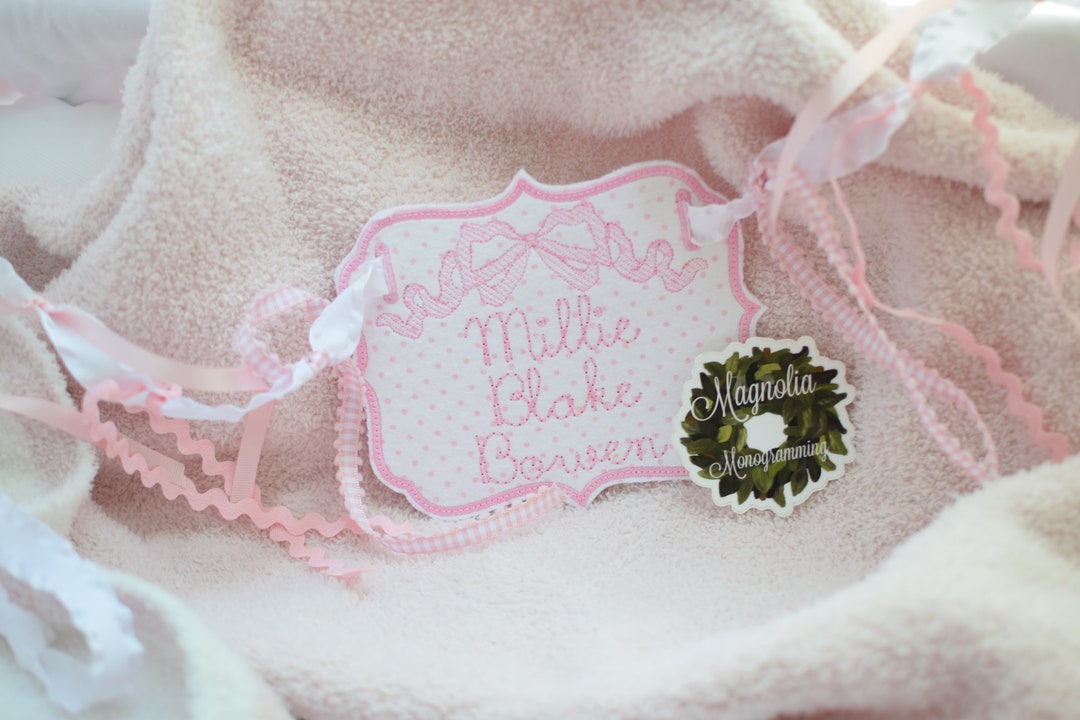 Baby Girls Monogrammed Banner, Girls Monogram Banner, Hospital Baby ...