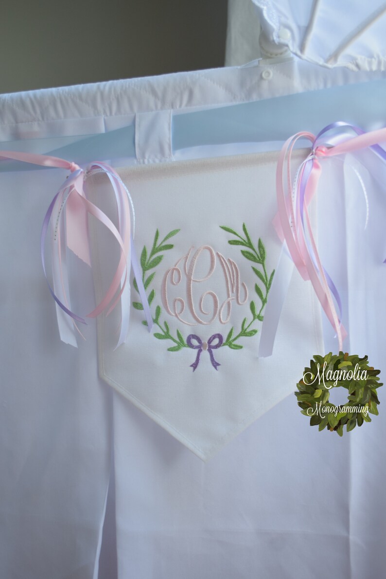 Baby Girls Monogrammed Canvas Banner Girls Monogram Banner - Etsy