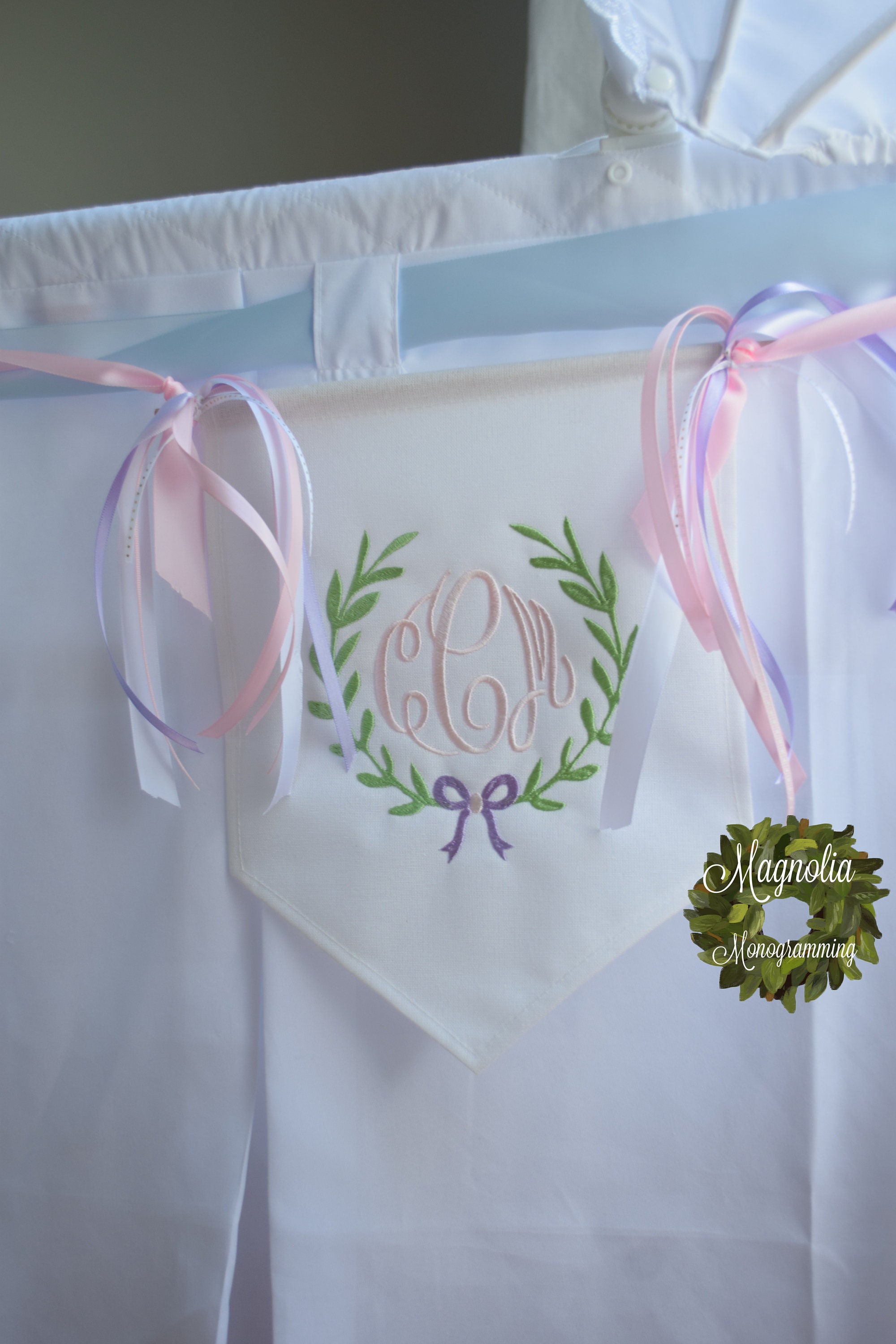 Baby Girls Monogrammed Canvas Banner Girls Monogram Banner - Etsy