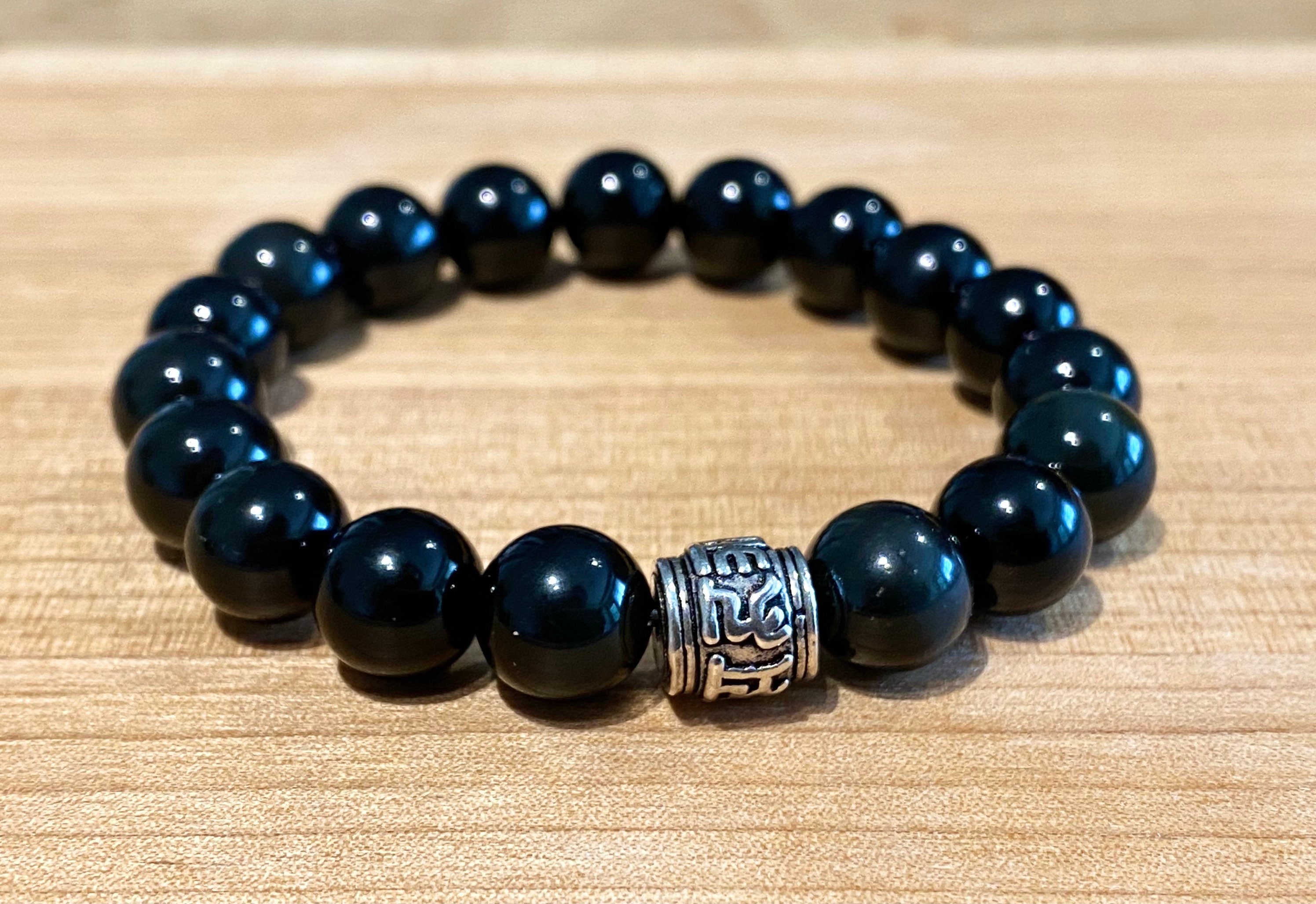 Natural Black Obsidian Bracelet powerful and protective | Etsy