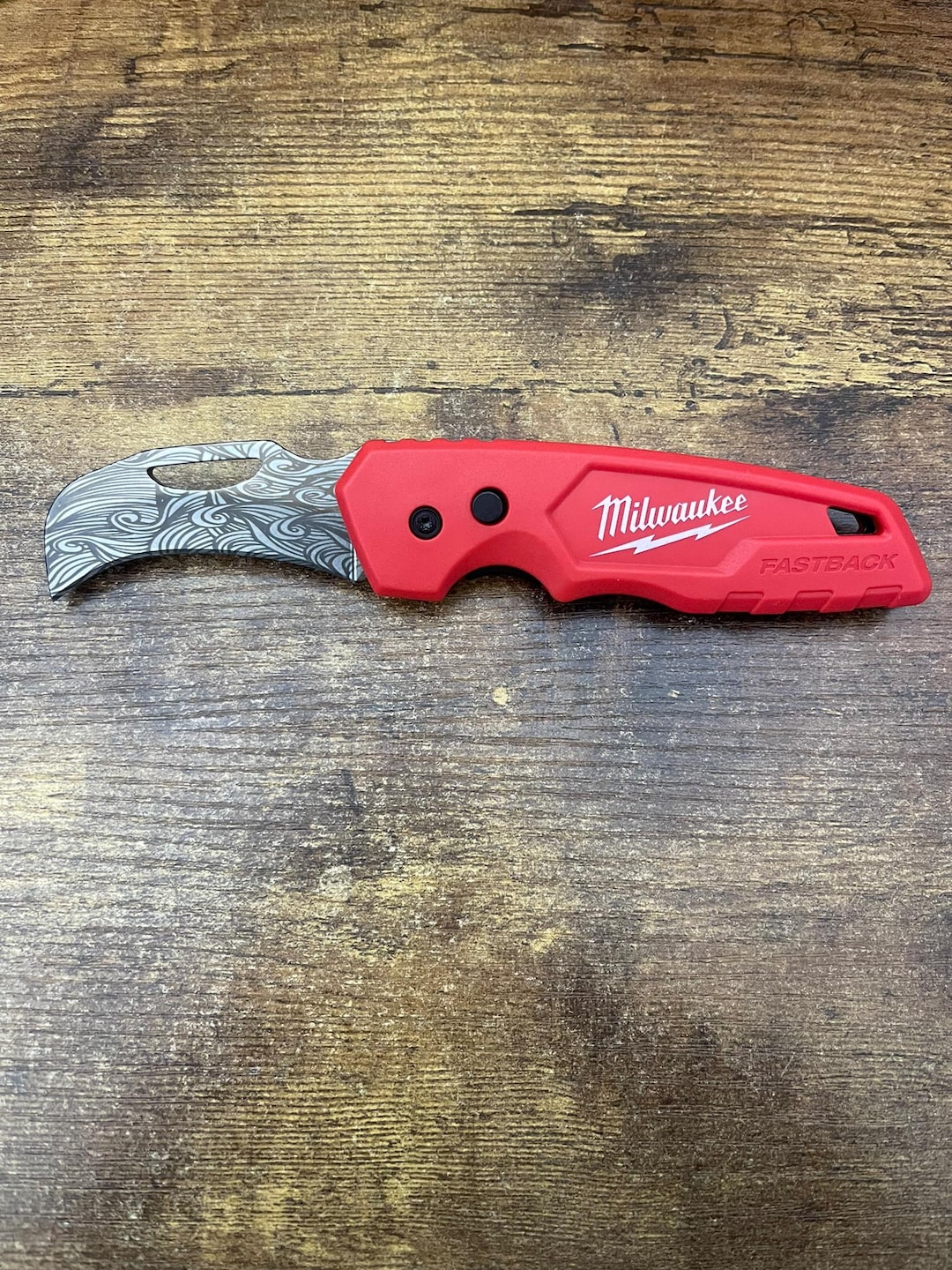 Engraved Milwaukee Fastback Hawkbill Knife - Etsy