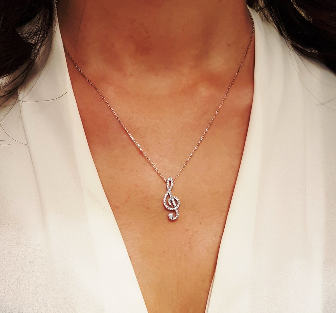 Clef Sign Pendant Necklace / Clef Sign Necklace in 14 K Gold Fill ...