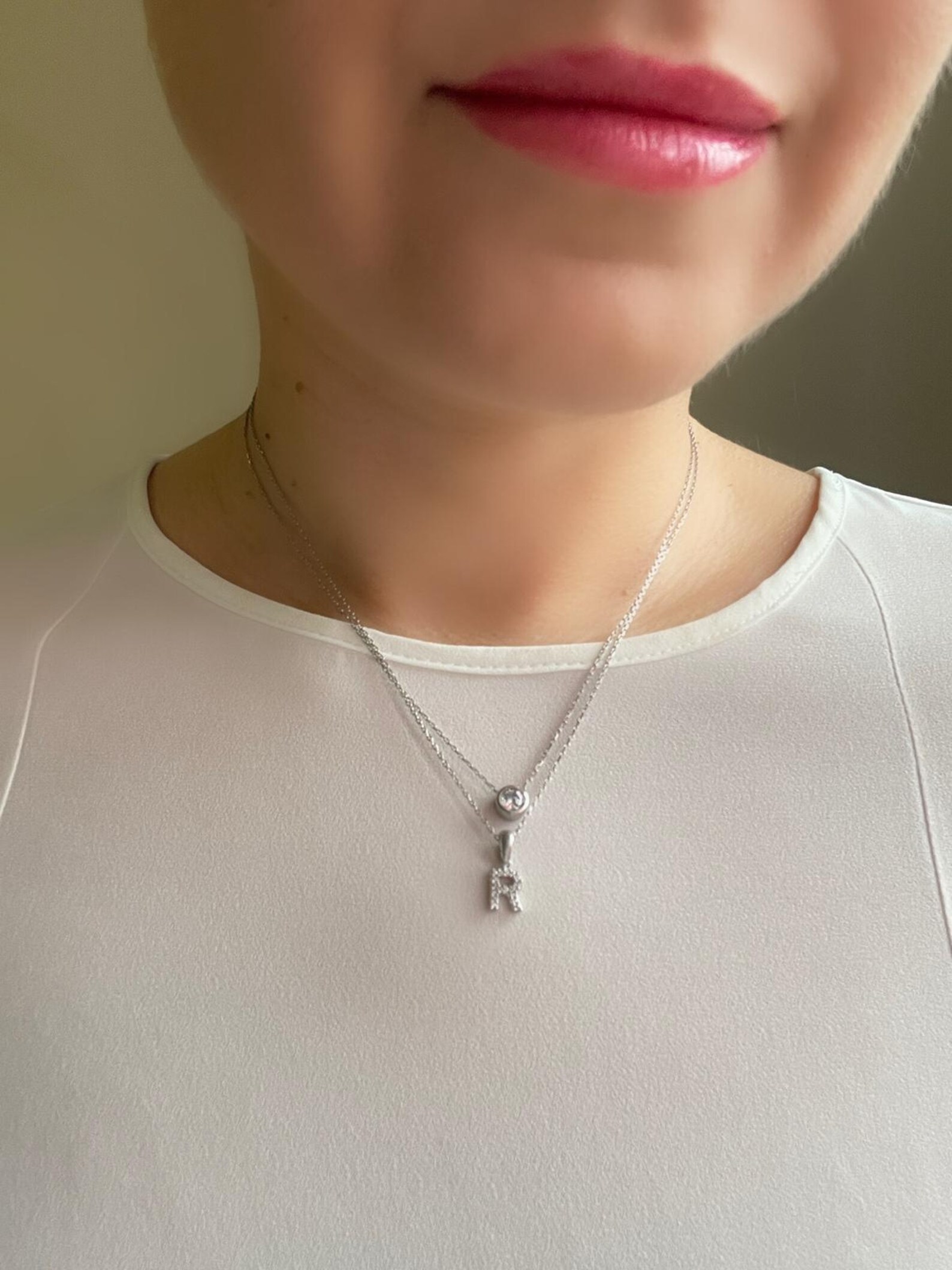 Handmade Silver/solid Gold Personalized Initial R Pendant in Uppercase ...