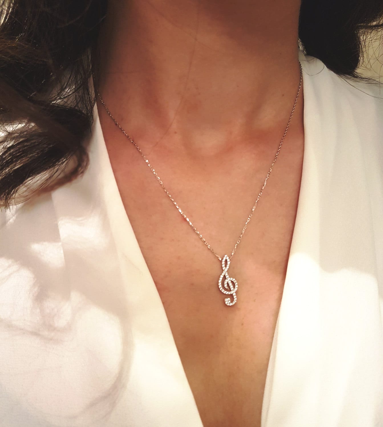 Clef Sign Pendant Necklace / Clef Sign Necklace in 14 K Gold Fill ...