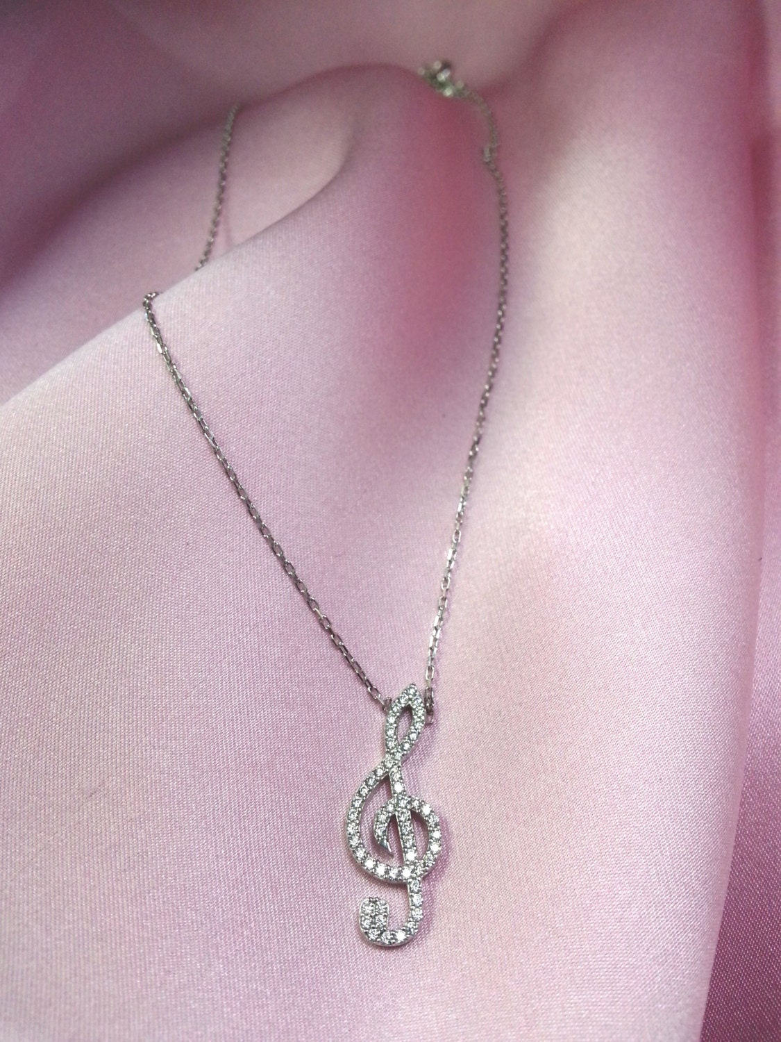 Clef Sign Pendant Necklace / Clef Sign Necklace in 14 K Gold Fill ...