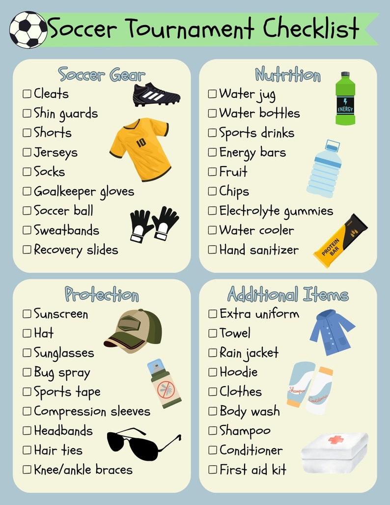 Soccer Tournament Checklist - Boy's Soccer Tournament Checklist ...