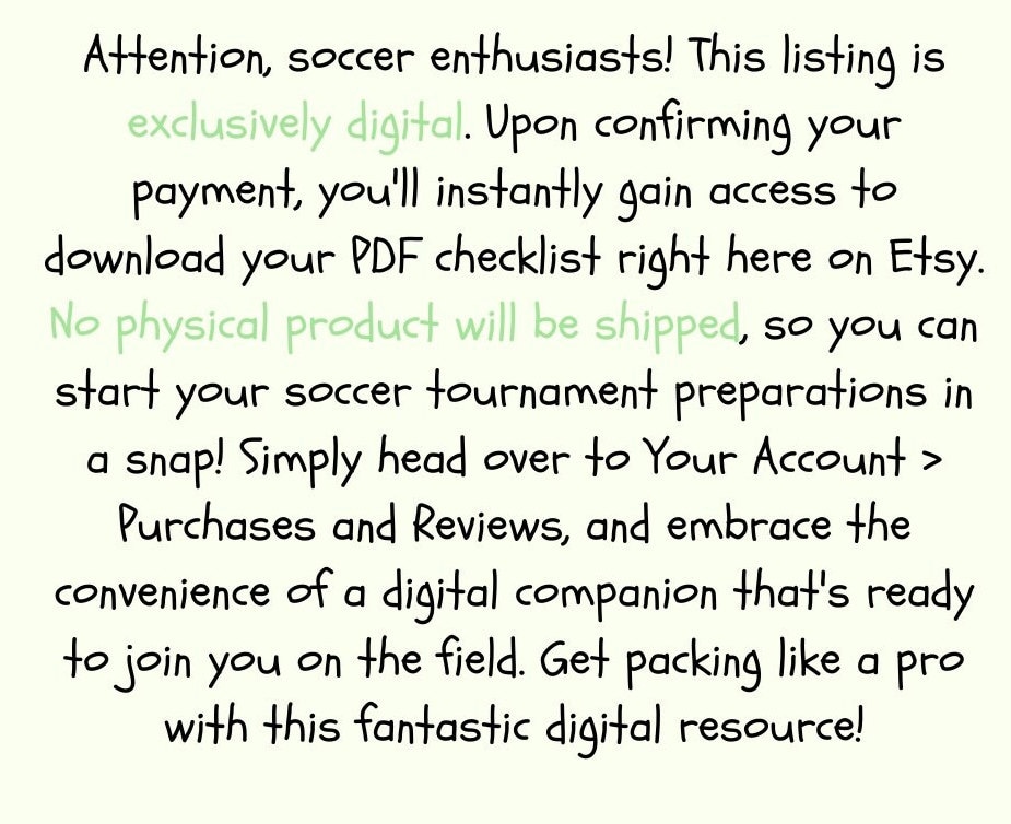 Soccer Tournament Checklist - Boy's Soccer Tournament Checklist ...
