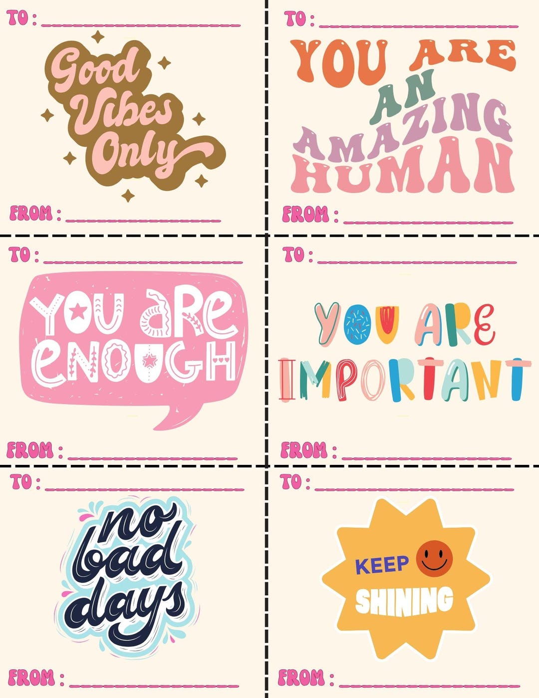 Valentine's Day Friendship Cards - Etsy