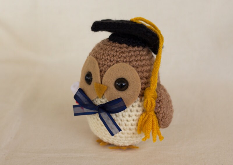 Graduation Owl Crochet Pattern, Owl Amigurumi, Crocheted Bird - Etsy