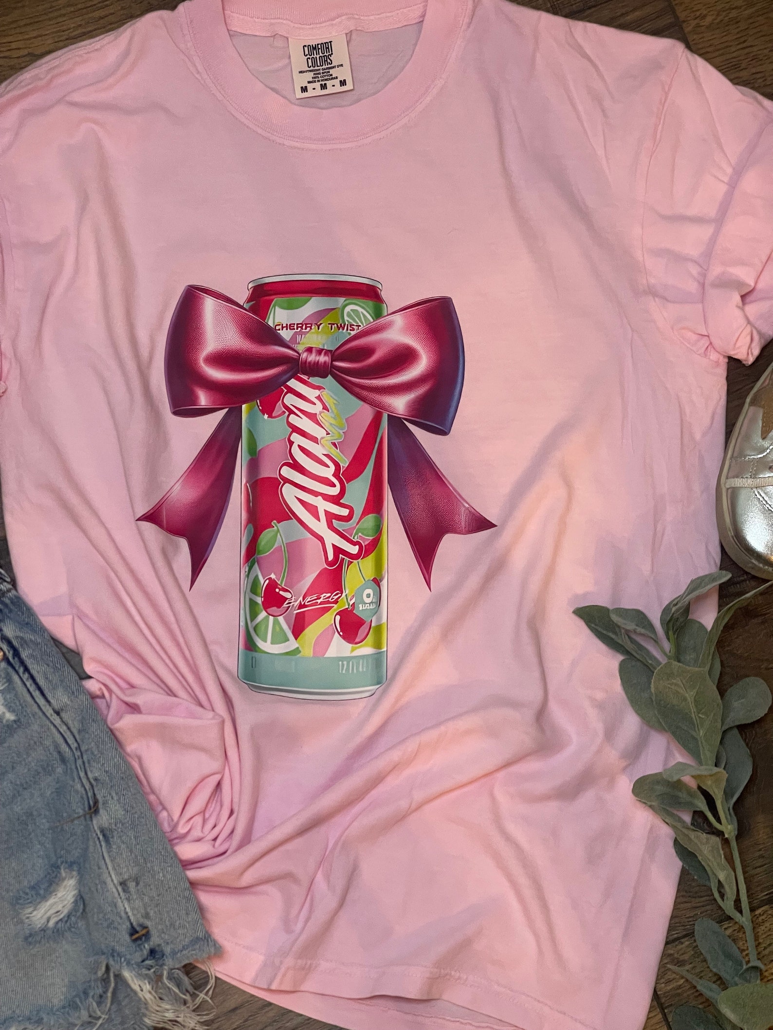 Alani Shirt Cherry Twist Energy Drink Coquette Bow Graphic Tee - Etsy